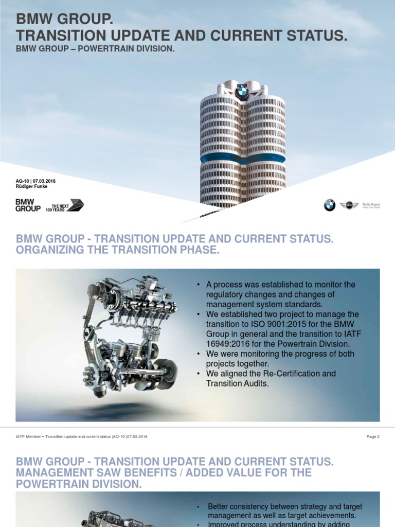 BMW Group. Transition Update and Current Status | PDF | Accountability ...