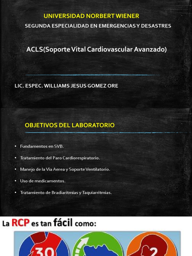 ACLS | Descargar gratis PDF | Reanimación cardiopulmonar | Paro cardíaco