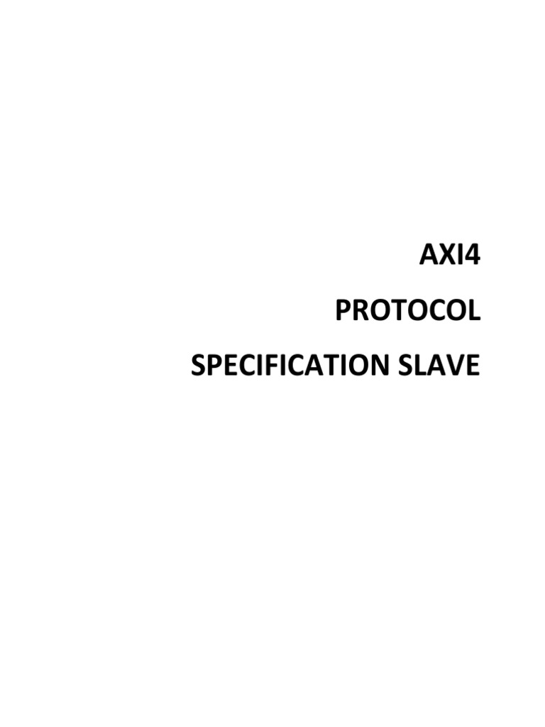 AXI4 Protocol Specification Overview | PDF