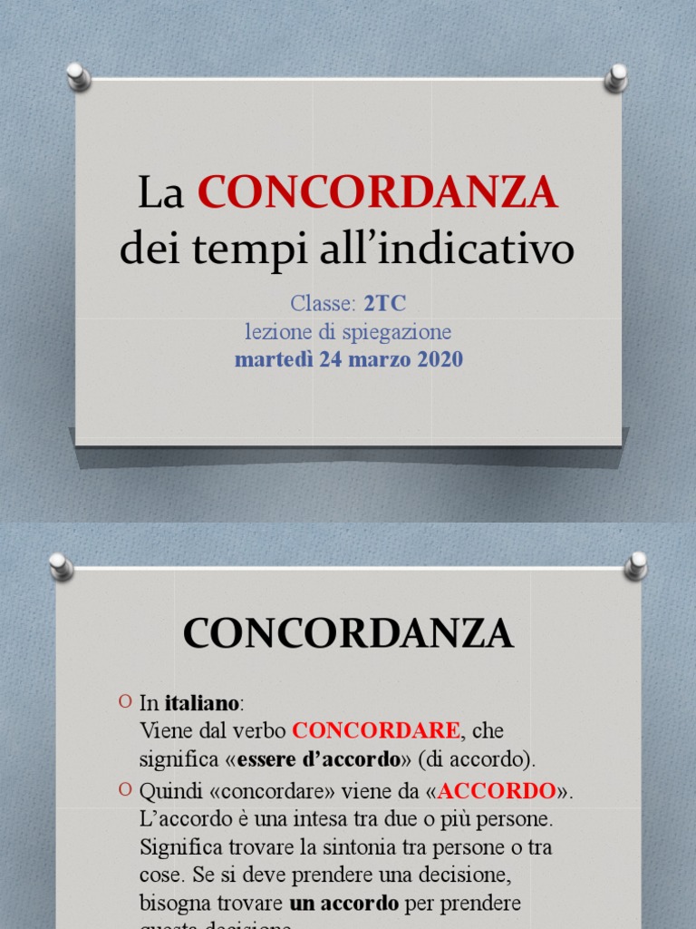 Concordanza Indicativo | PDF