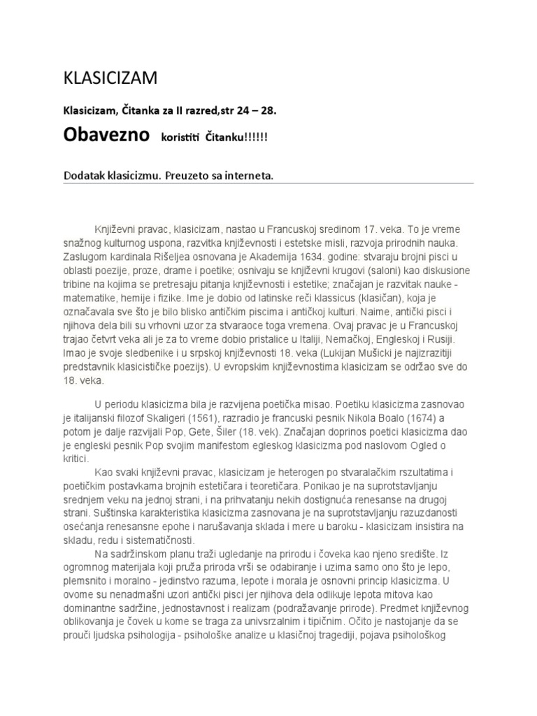 KLASICIZAM | PDF