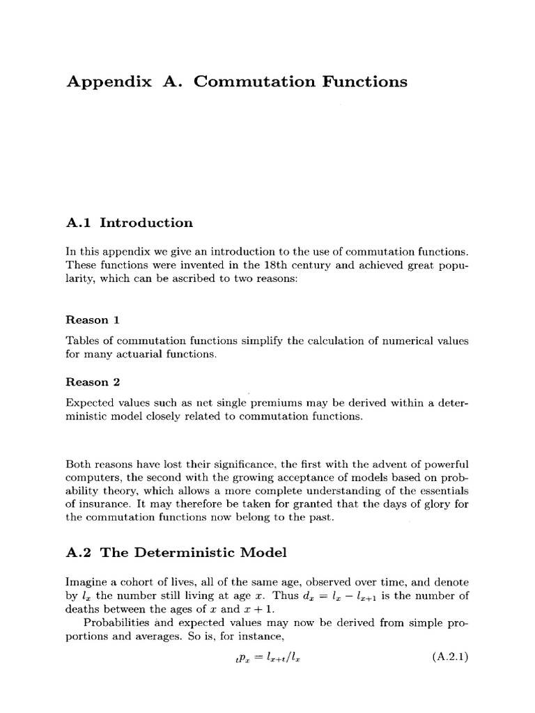 Actuarial Commutation Functions | PDF | Life Annuity | Actuarial Science