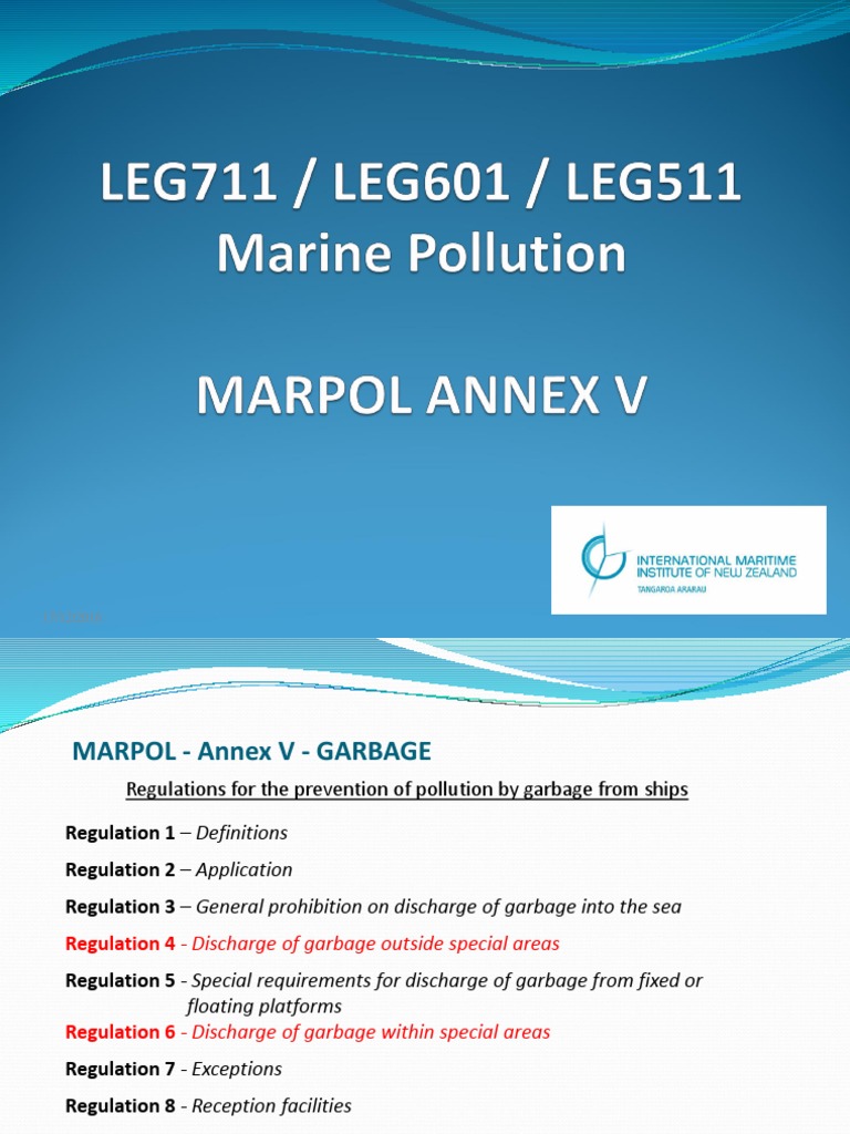 Marpol Annex V 2022