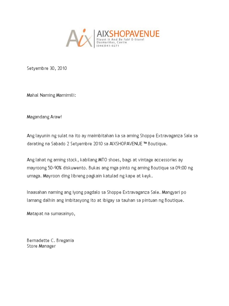 Liham Aplikasyon Halimbawa