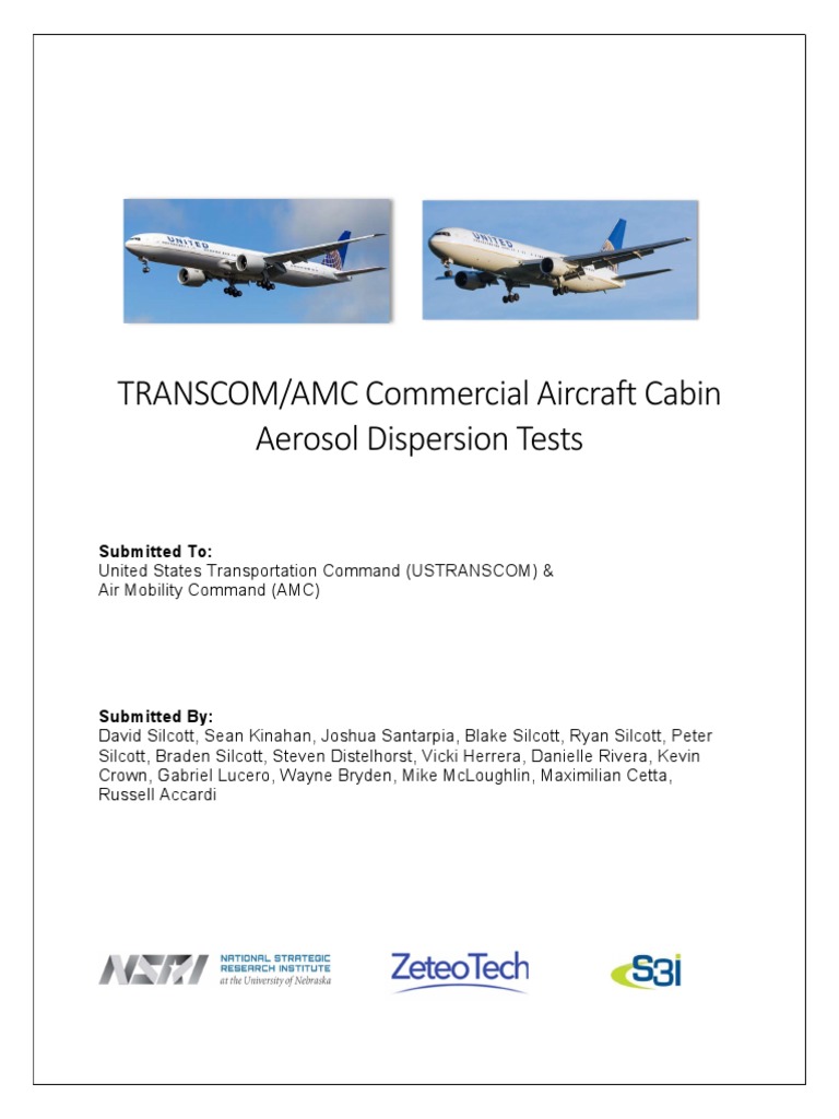 TRANSCOM/AMC Commercial Aircraft Cabin Aerosol Dispersion Tests | PDF ...