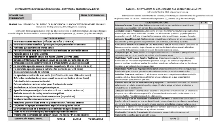 ERASOR 2.0 - Instrumento para evaluar riesgo de reincidencia en ...