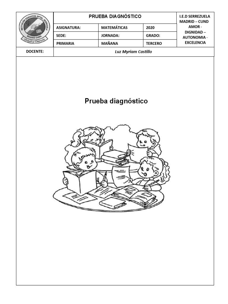 Prueba Diagnostico Grado 3° - Matematicas | PDF | Violencia | Deportes