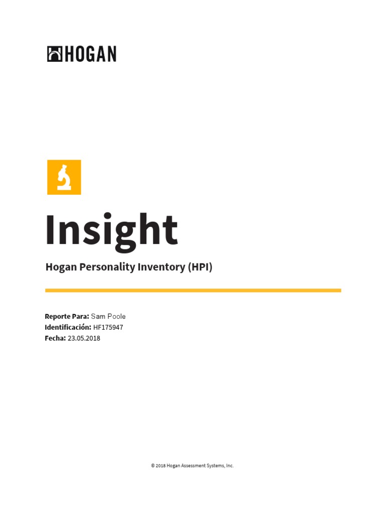 Insight: Hogan Personality Inventory (HPI) | PDF | Aprendiendo estilos ...