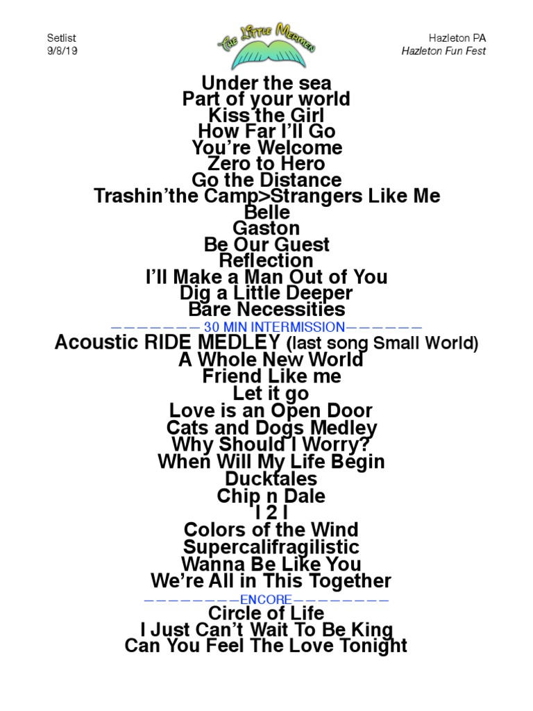 Tour Setlist July 2019 PDF | PDF