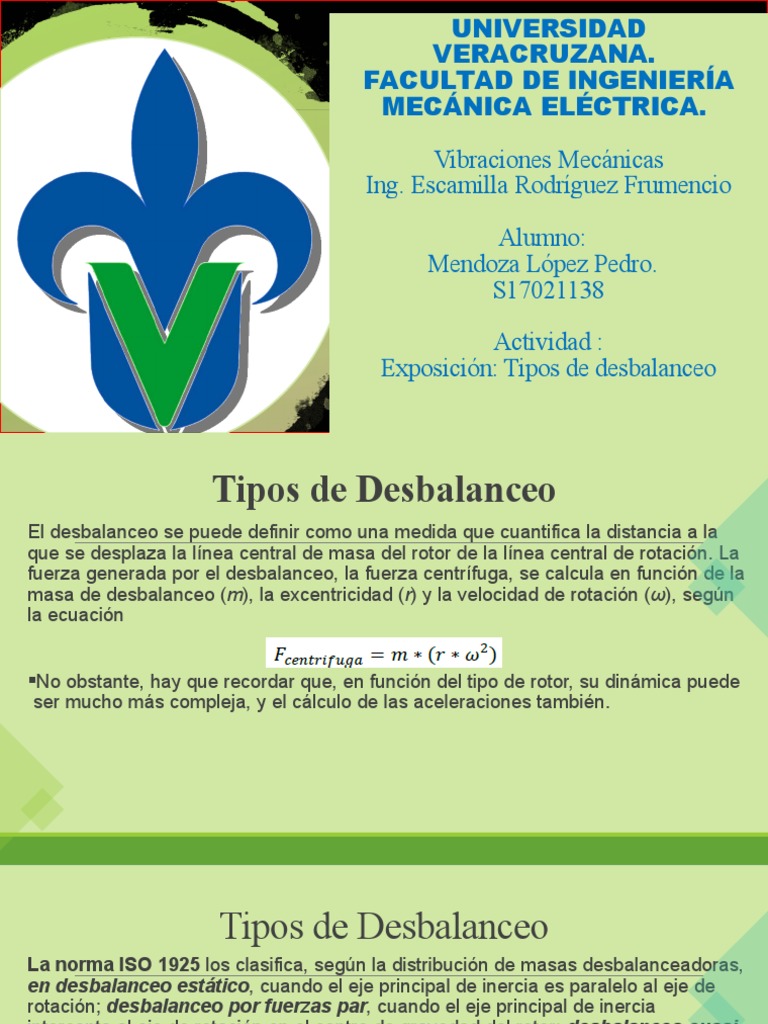 Exposicion Tipos de Desbalanceo. Pedro Mendoza Lopez | PDF | Rotación ...