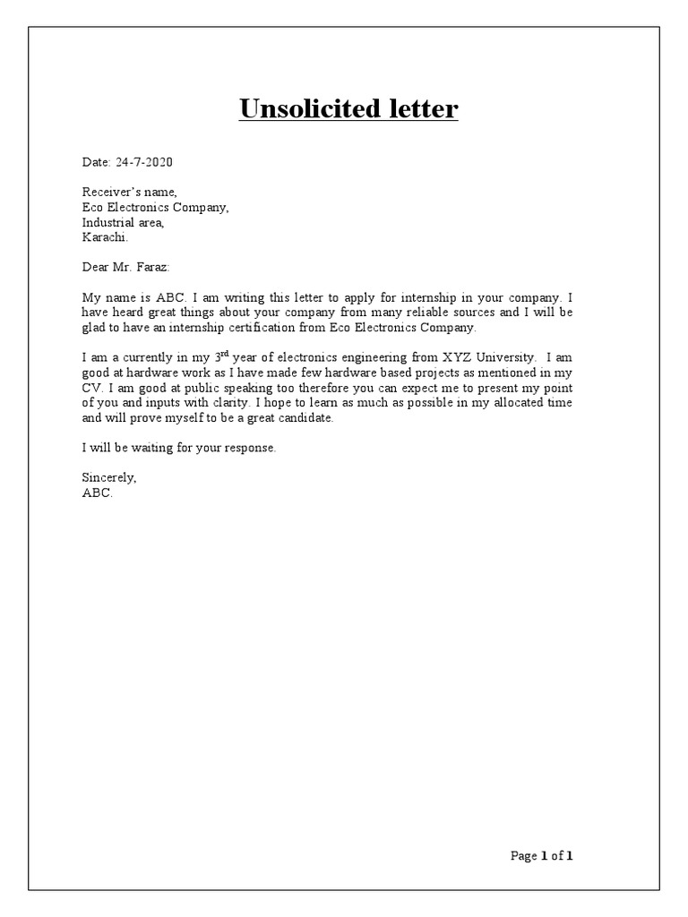 Unsolicited Resume Cover Letter 29 The Cover Letter Page 2 Free To