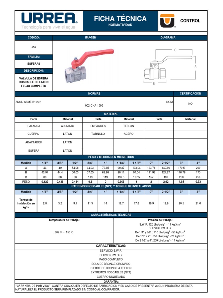 Valvulas Urrea Fig 555 | PDF | Naturaleza
