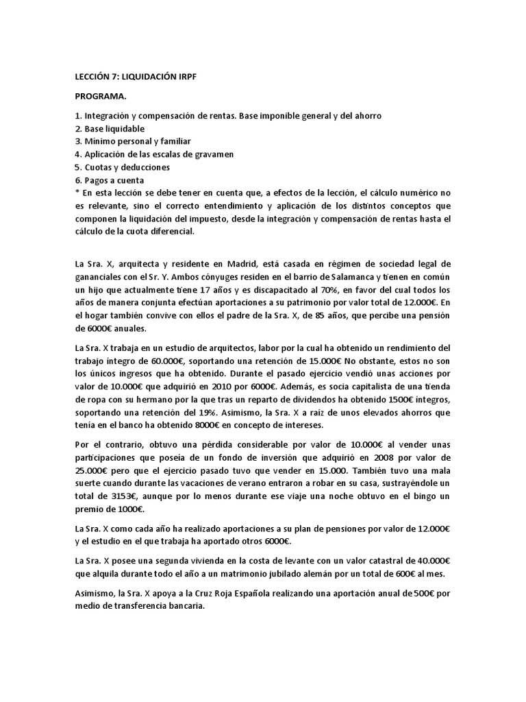 Práctica 7 Corregida Clase | Descargar gratis PDF | Ahorro | Impuestos