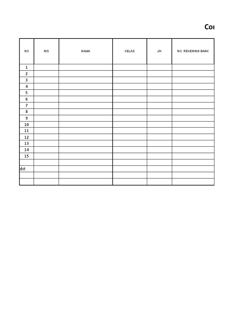 Contoh Tabel Rekap Omzet | PDF