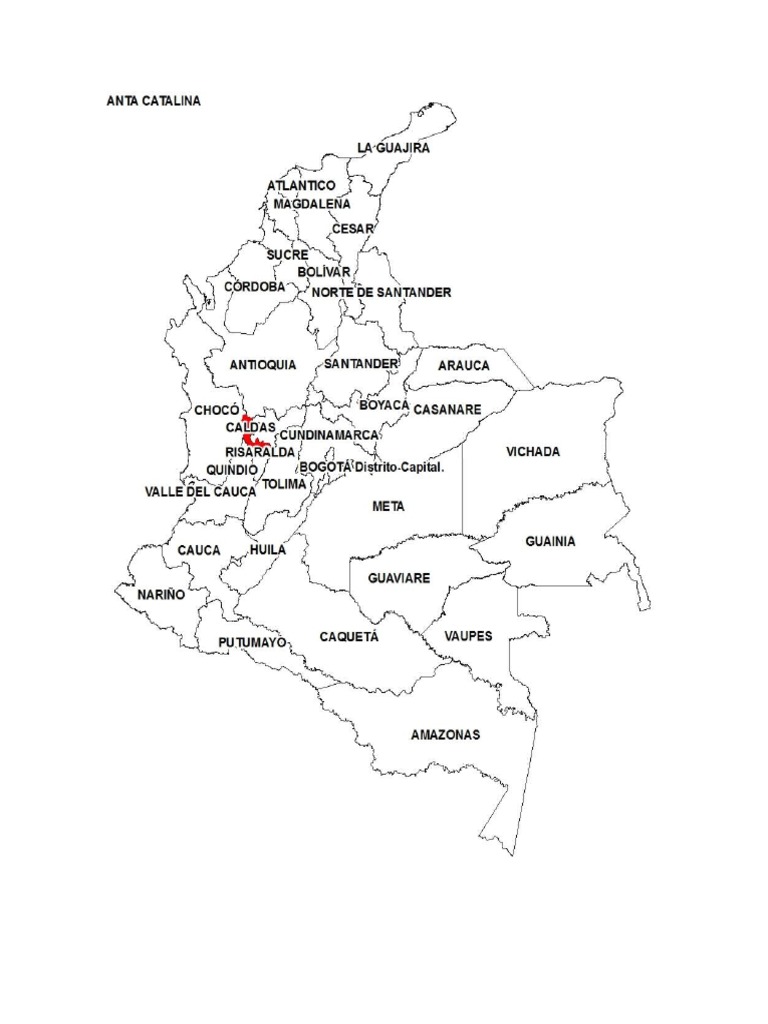 Mapa Político de Colombia y Departamentos | PDF