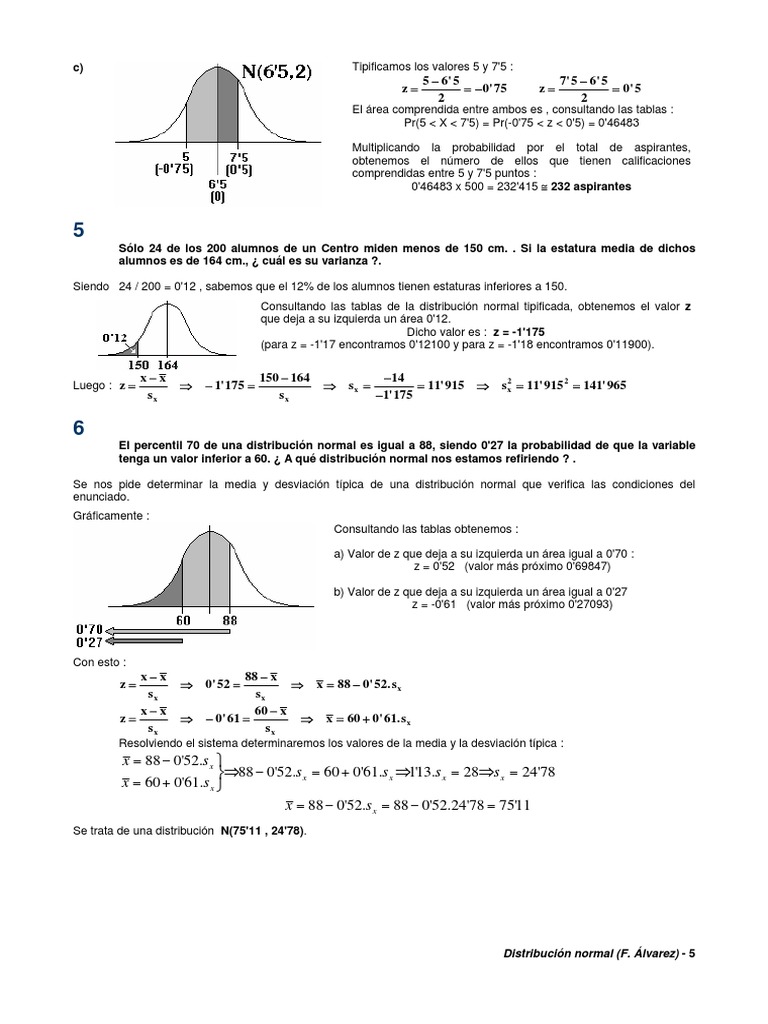 Normal 1-5 | PDF | Distribución normal | Desviación Estándar