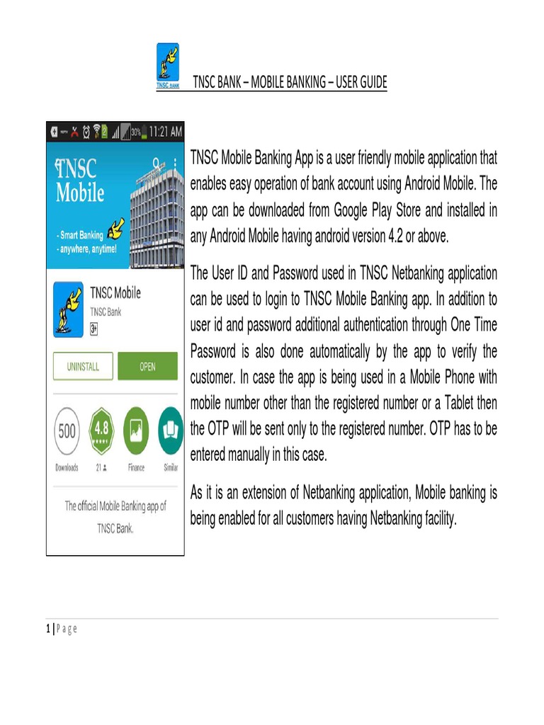 Mobile Banking-User Guide PDF | PDF | Mobile App | Online Banking