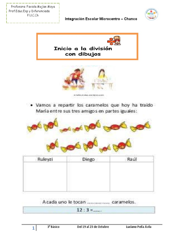 Inicio de La División 3° Básico | PDF