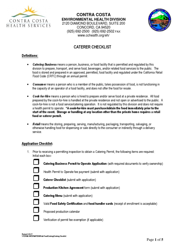 Catering Check List | PDF | Kitchen Utensil | Foods