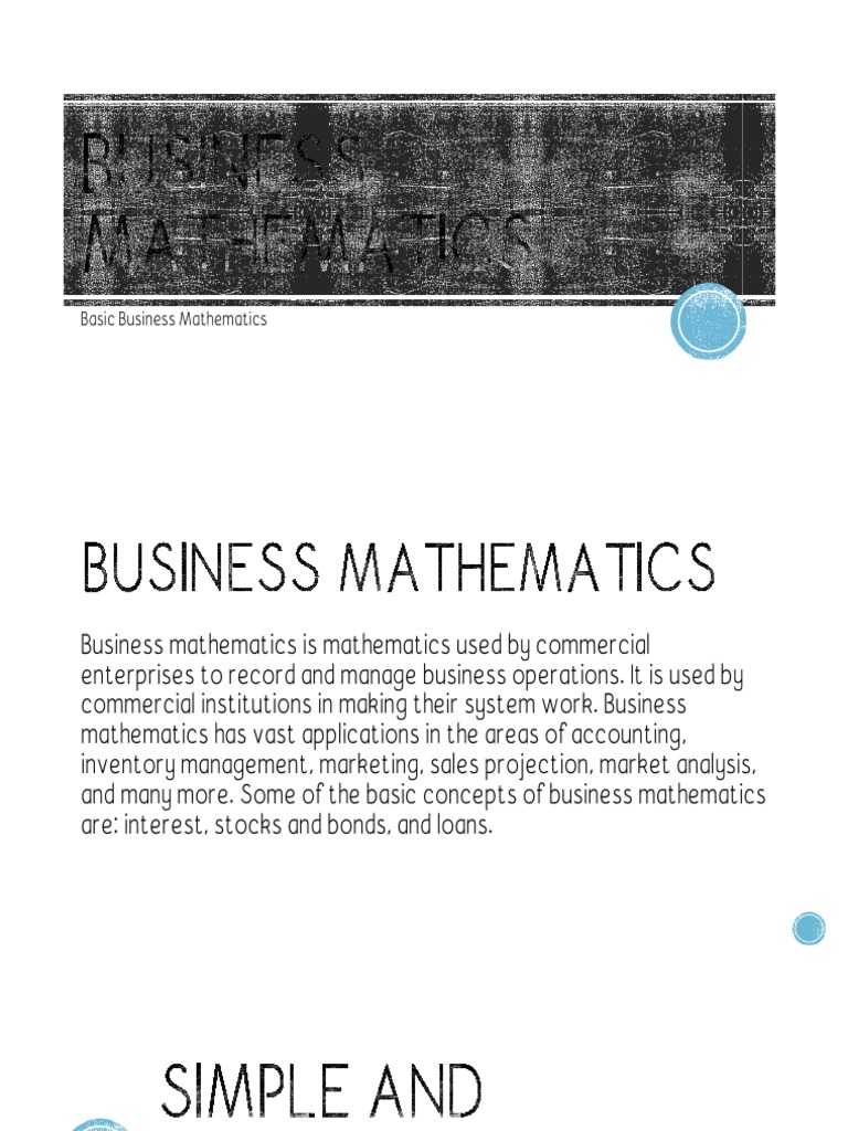 Basic Business Mathematics | PDF | Interest | Percentage