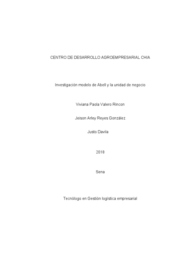 Modelo de Abell | PDF | Producto (Negocio) | Cliente