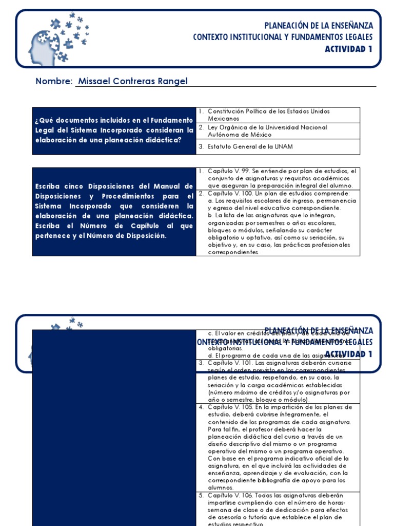 Módulo I. Actividad 1. Missael - Contreras | PDF | Plan de estudios | Enseñando
