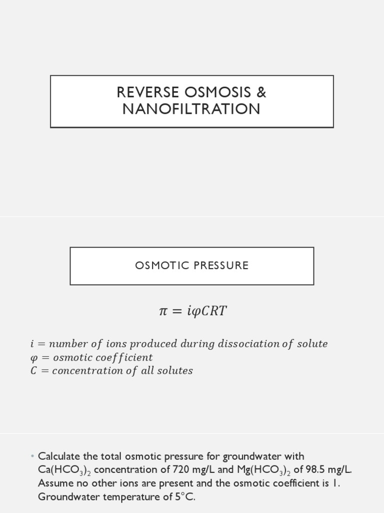 Reverse Osmosis PDF | PDF | Osmosis | Membrane