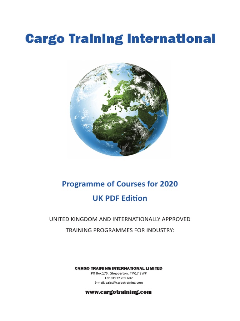Cargo Training International: Programme of Courses For 2020 UK PDF ...