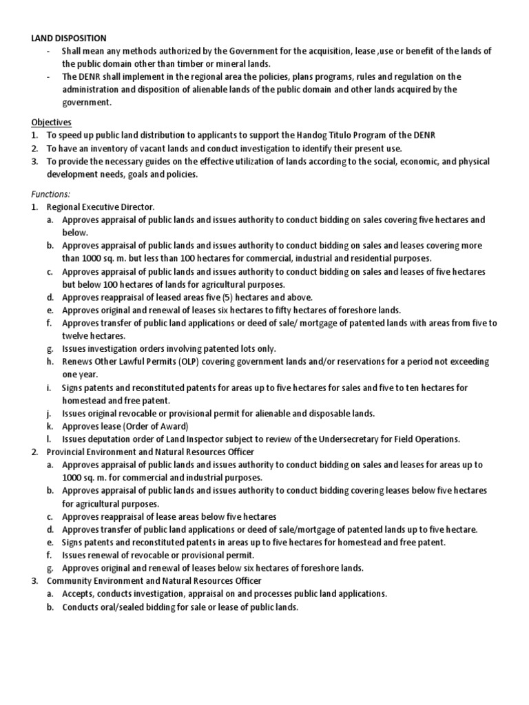 Land Disposition - Free-Patent & Homestead | PDF | Patent | Real Estate ...