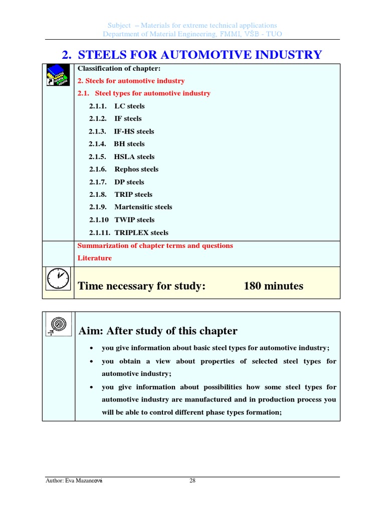Automotive Steel Types and Properties | PDF | Annealing (Metallurgy ...