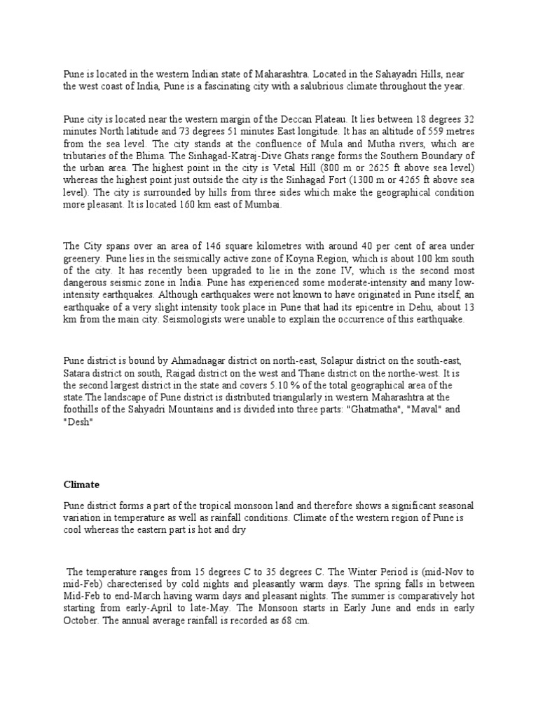 Geology and Geography of Pune | PDF | Nature