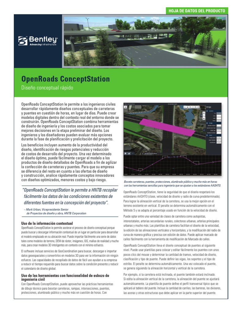 PDS OpenRoads ConceptStation Es | PDF | Sistema de información geográfica | Diseño