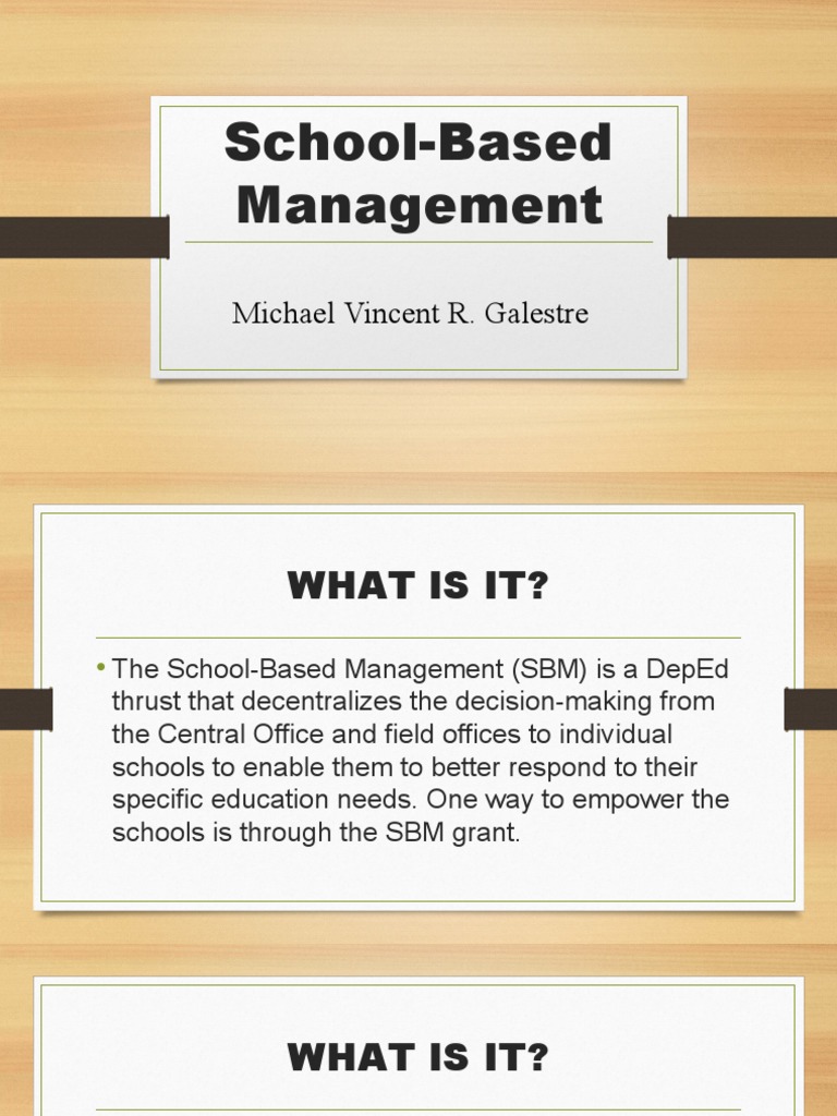 School-Based Management | PDF | Community | Leadership