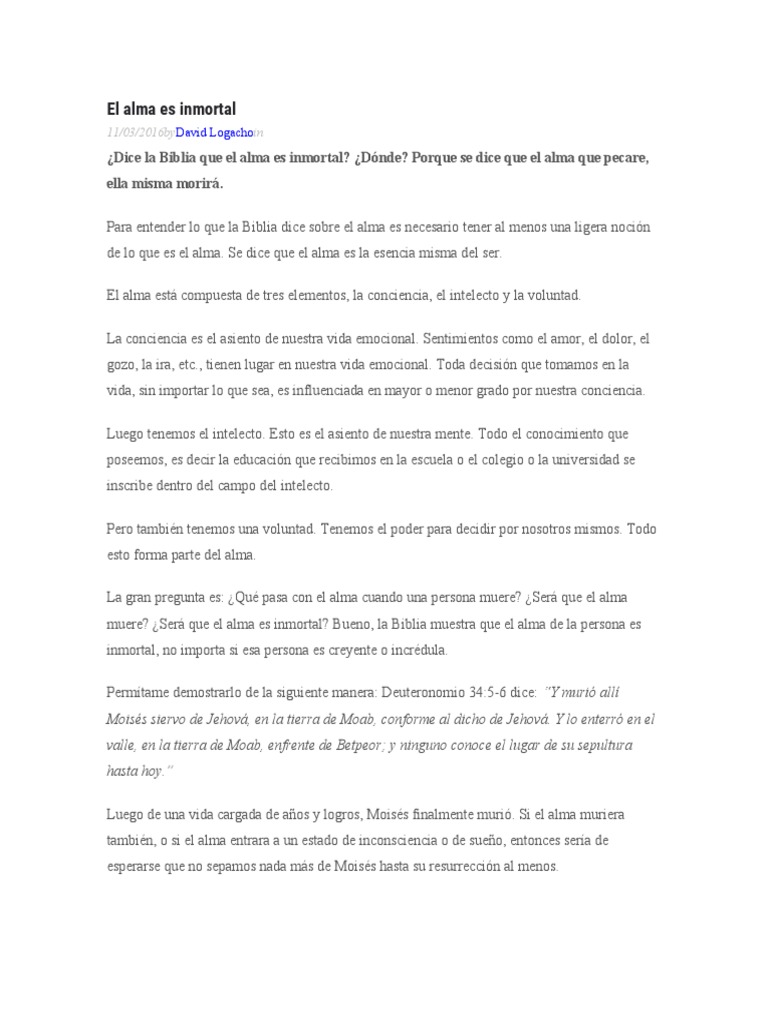 El Alma Es Inmortal | PDF | Alma | Muerte