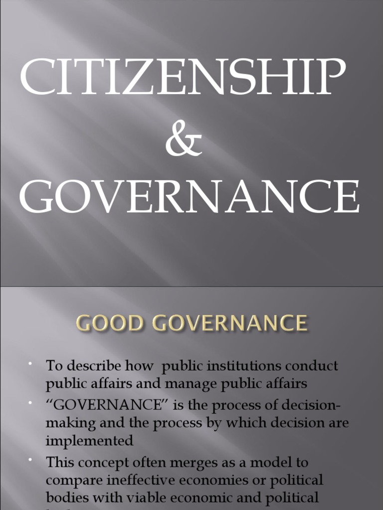 Citizenship and Governance | PDF | Good Governance | Due Process