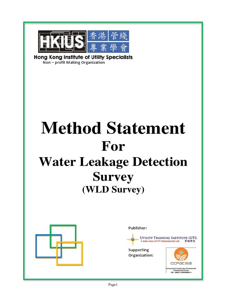 Method Statement: Water Leakage Detection Survey | Download Free PDF ...