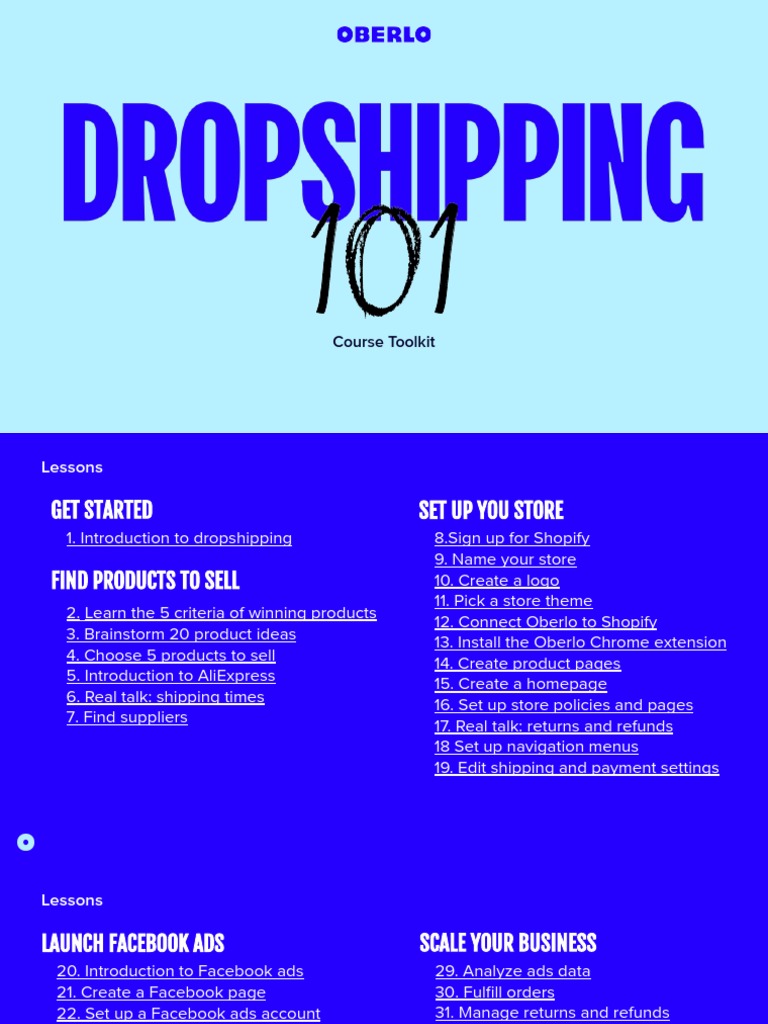 Dropshipping Course Toolkit Guide | PDF | Facebook | Menu (Computing)
