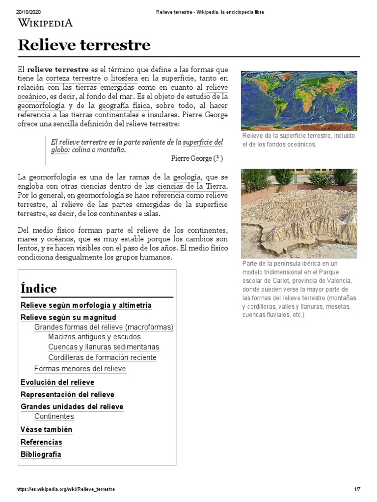 Relieve Terrestre Universal PDF | PDF | Terreno | Geomorfología