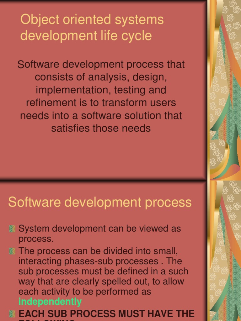 Object Oriented Systems Development Life Cycle | PDF | Class (Computer Programming) | Software ...