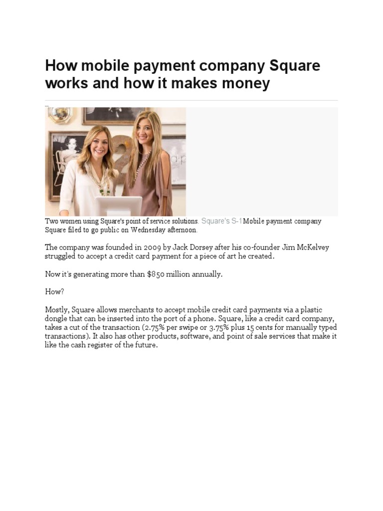 How Square Works: Mobile Payments Processing in 4 Steps | PDF