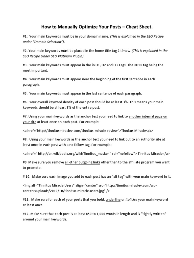 Seo Cheat Sheet PDF | PDF | Search Engine Optimization | Cyberspace