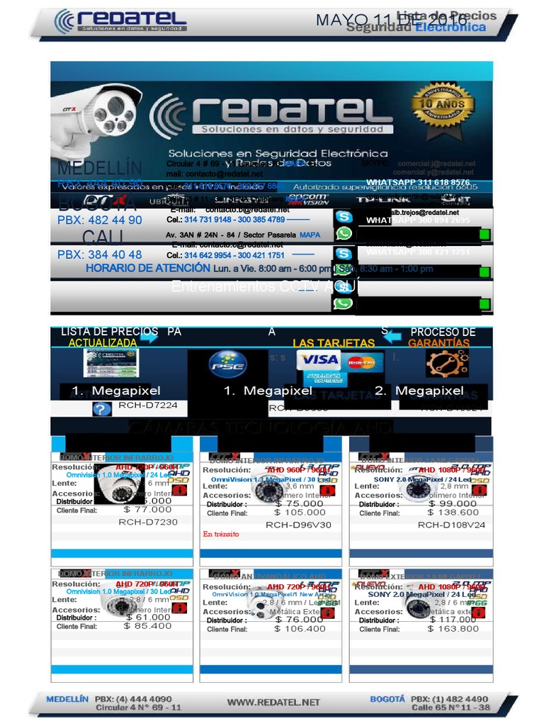 Precios Distribuidor Redatel Mayo 11 | PDF | Tecnología de cine y video | Televisión