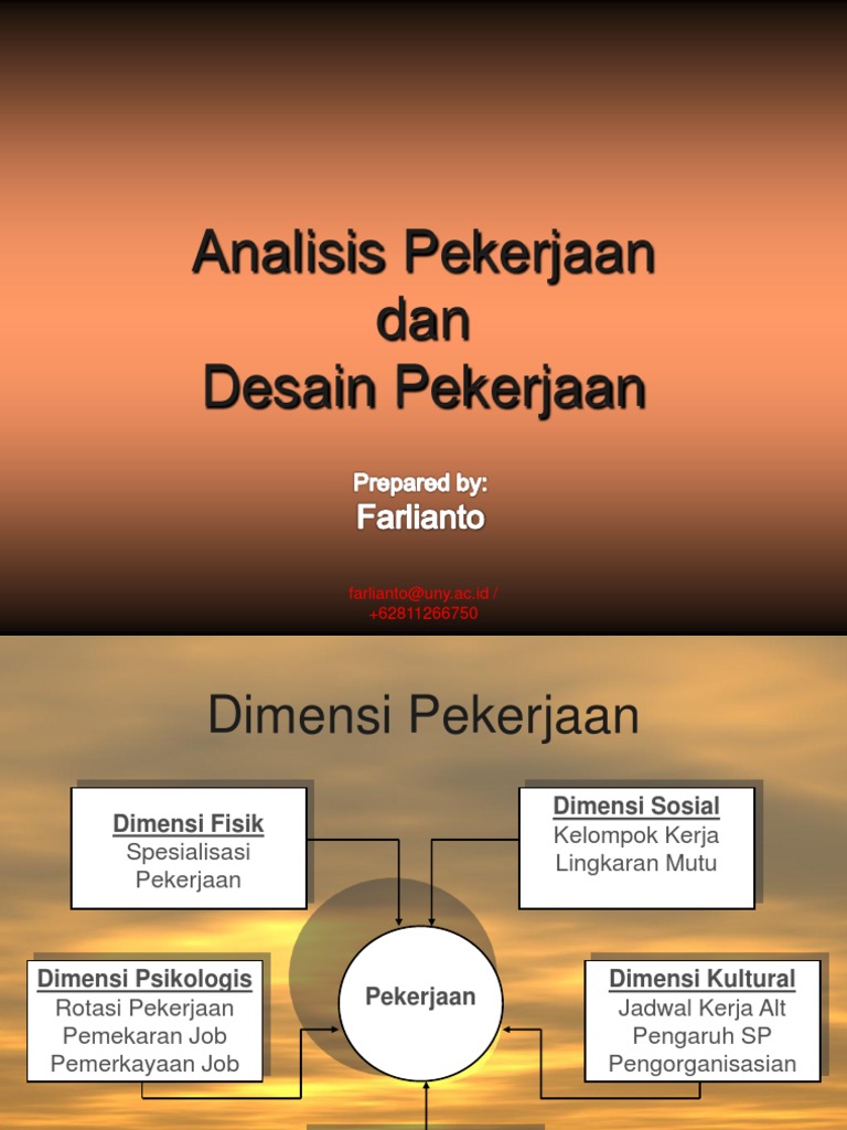 4 Analisis Pekerjaan Dan Desain Pekerjaan | PDF