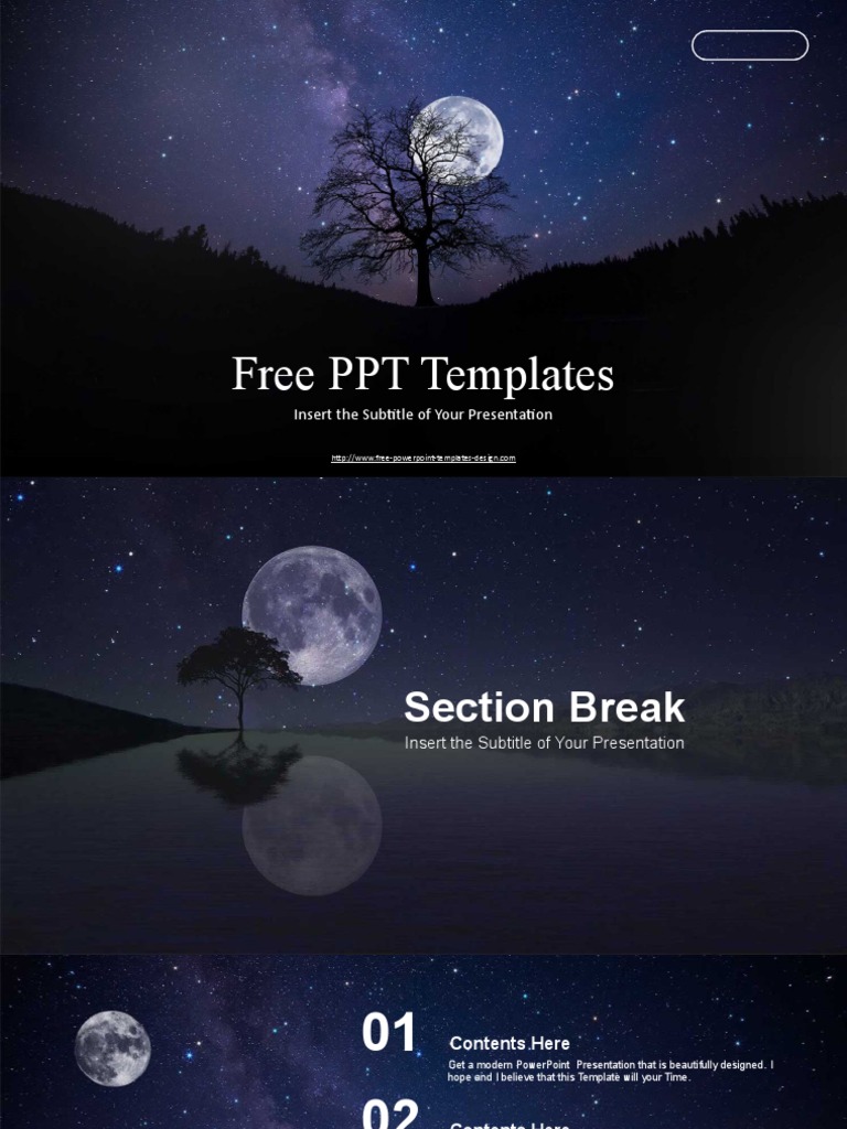 Night Sky Full Moon PowerPoint Templates | Download Free PDF ...