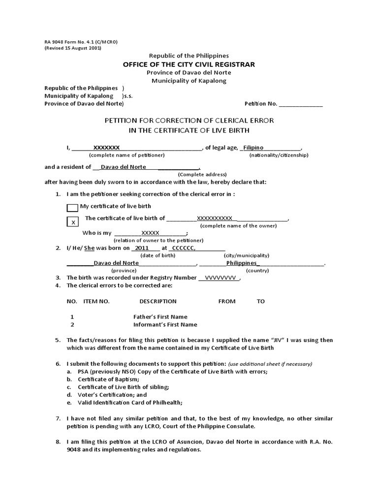 Petition for Clerical Error Correction | PDF | Justice | Crime & Violence