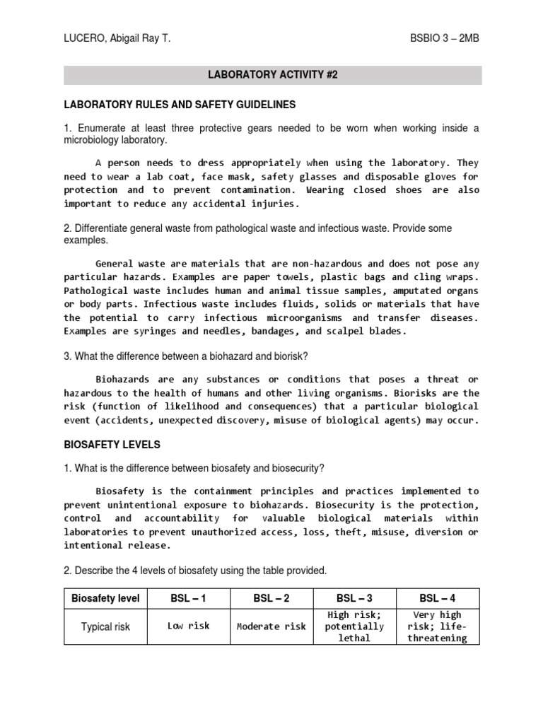 Microbial Physiology Laboratory Activity #2 | PDF | Sterilization ...