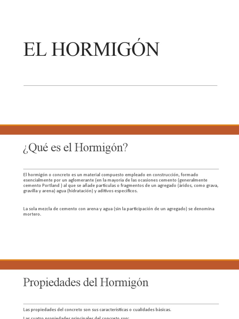 Qué es el Hormigón y sus Propiedades | PDF | Hormigón | Cemento