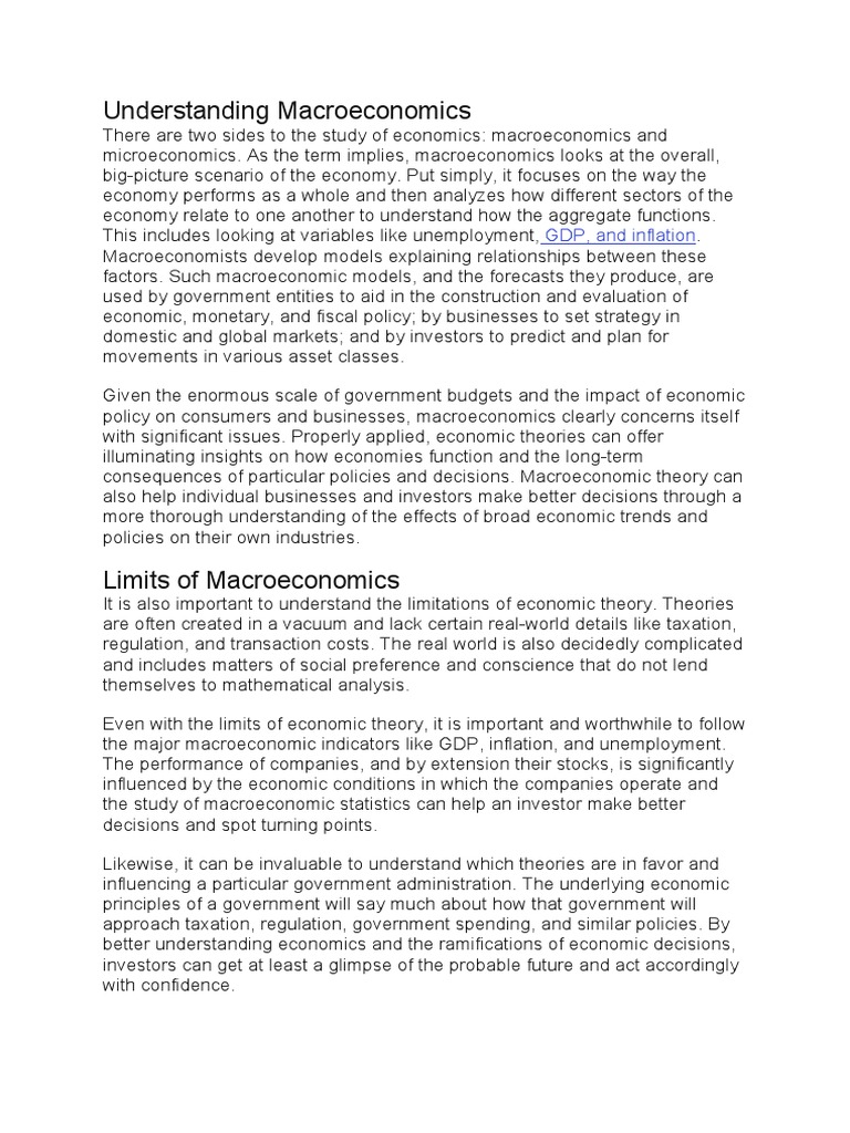 Overview of Macroeconomics Concepts | PDF | Macroeconomics | Economics