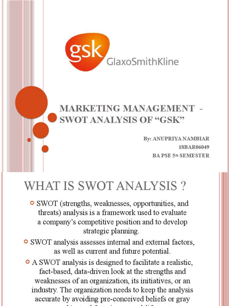 GSK SWOT Analysis and Market Insights | PDF | Glaxo Smith Kline ...