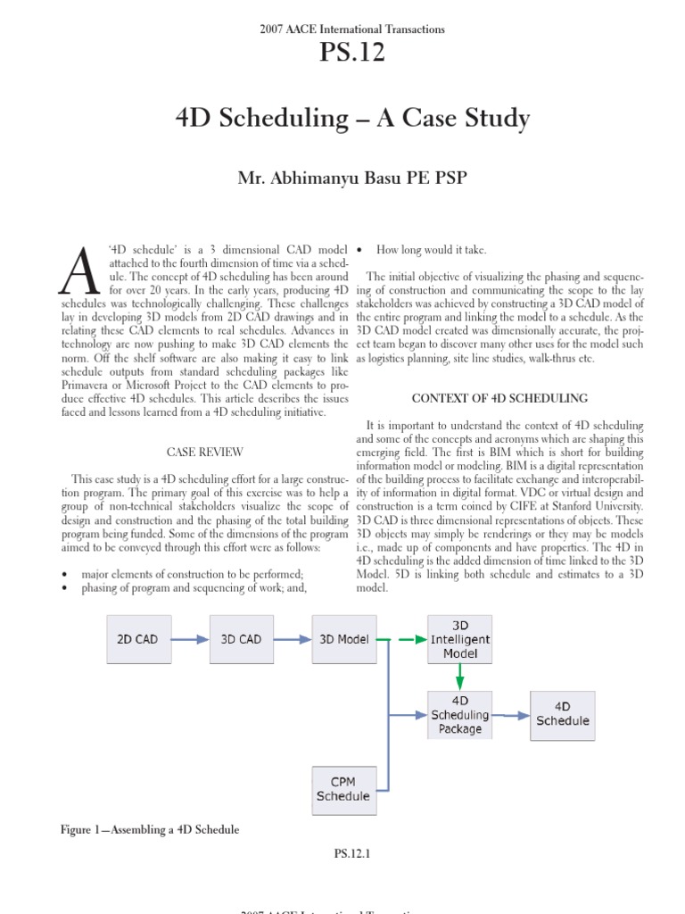 4D Scheduling | PDF | 3 D Modeling | Building Information Modeling